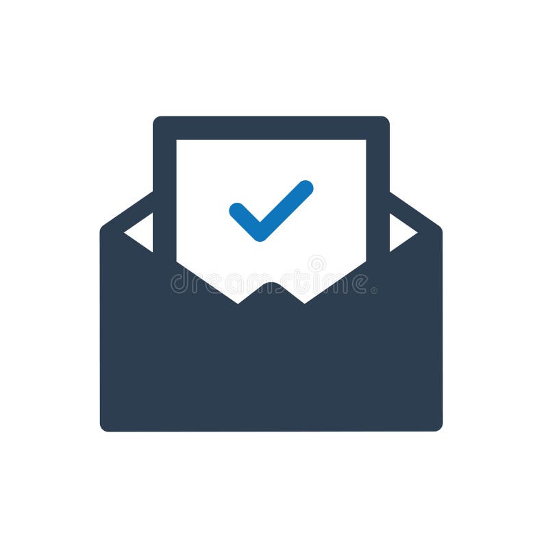 Confirmation Letter Icon. Flat Design. Stock Vector - Illustration of ...