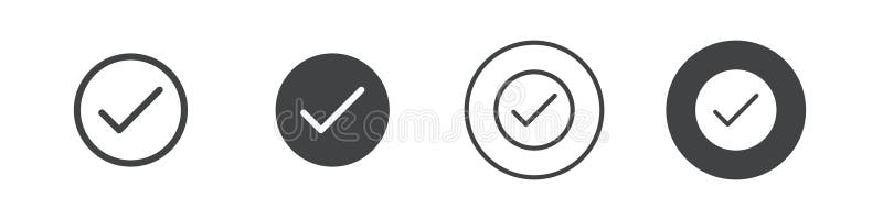 Confirmation Mark Icon Vector Logo Outline Stock Vector - Illustration of green, right: 334047368