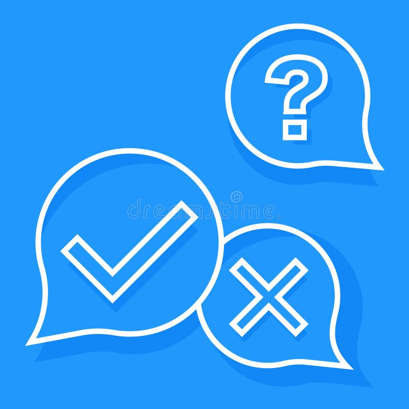 Confirmation and Prohibition Sign. Yes and No Signs and Question Mark ...