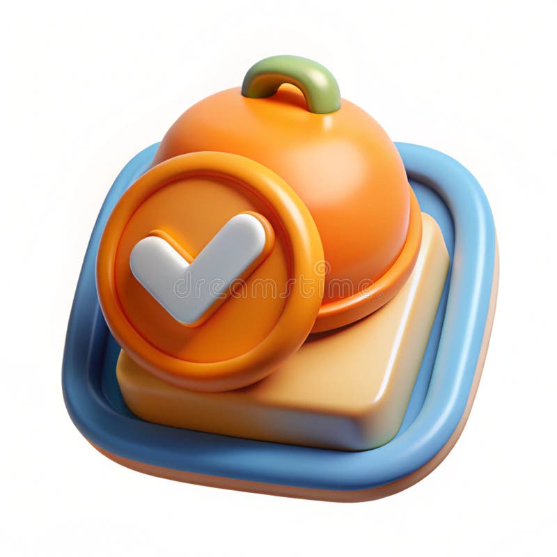Confirmed Food Order 3D Icon Stock Illustration - Illustration of ...