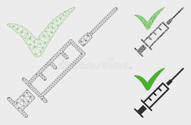 Confirmed Injection Vector Mesh 2D Model and Triangle Mosaic Icon Stock ...