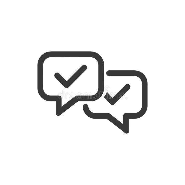 Confirmed Messages, Approved Communication, Check Mark Dialog Boxes ...