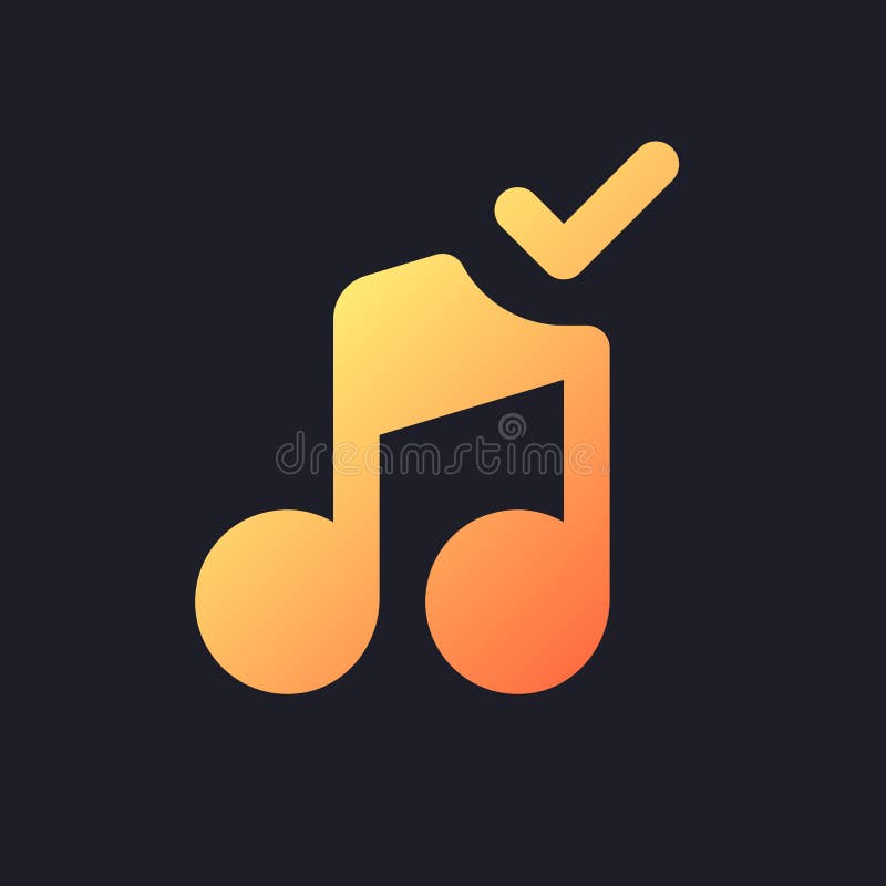 Confirmed Music Orange Solid Gradient Ui Icon for Dark Theme Stock ...