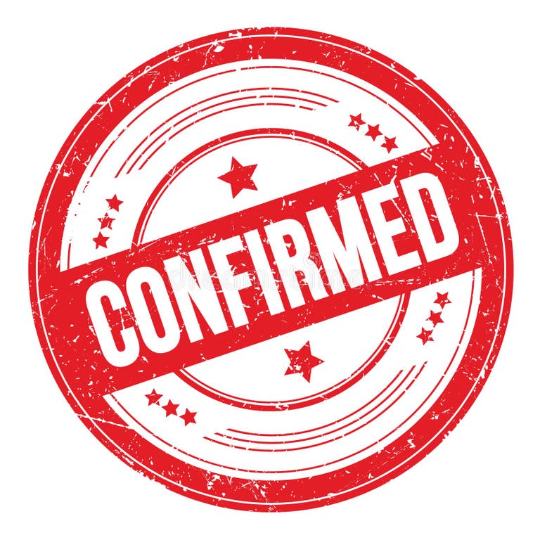 CONFIRMED Text on Red Round Grungy Stamp Stock Illustration ...