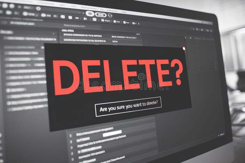 Confirming Screen Content Deletion Stock Photo - Image of confirmation ...