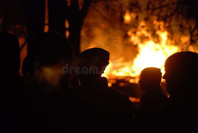 Conflagration / Burning/ Firefighters /fire, People on Fire Stock Image ...