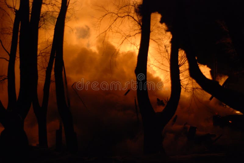 Conflagration / Burning/ Firefighters /fire, People on Fire Stock Photo ...