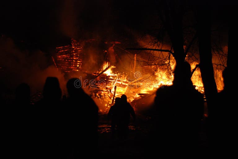 Conflagration / Burning/ Firefighters /fire, People on Fire Stock Photo ...