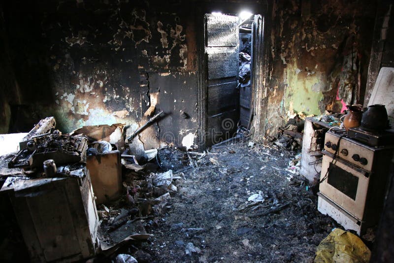 Elements of the Burned Wood House Conflagration in Oregon Stock Photo ...