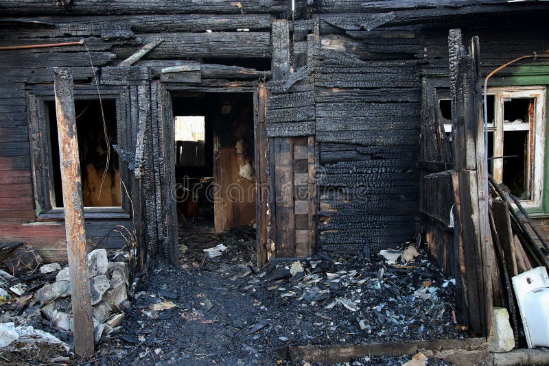 Conflagration. Elements of the Burned House Stock Photo - Image of ...