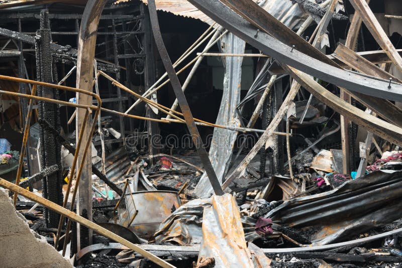 Conflagration fire damaged stock photo. Image of elements - 66574198