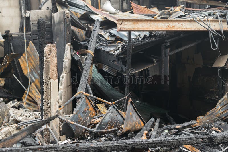 Conflagration fire damaged stock image. Image of sorrow - 68561745