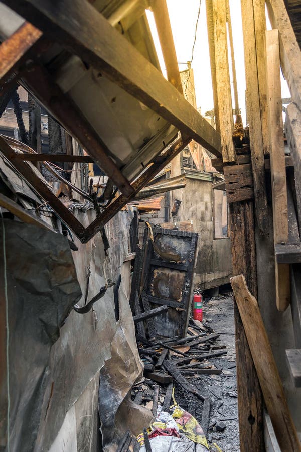 Conflagration fire damaged stock photo. Image of safety - 80925142