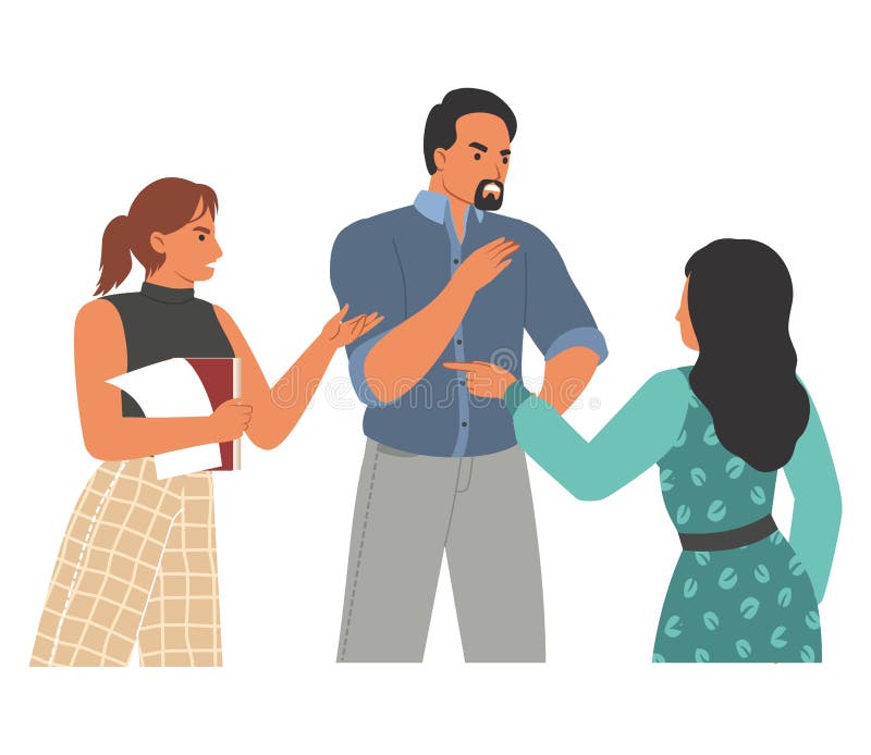 Conflict between Colleagues at Work Flat Vector Stock Vector ...