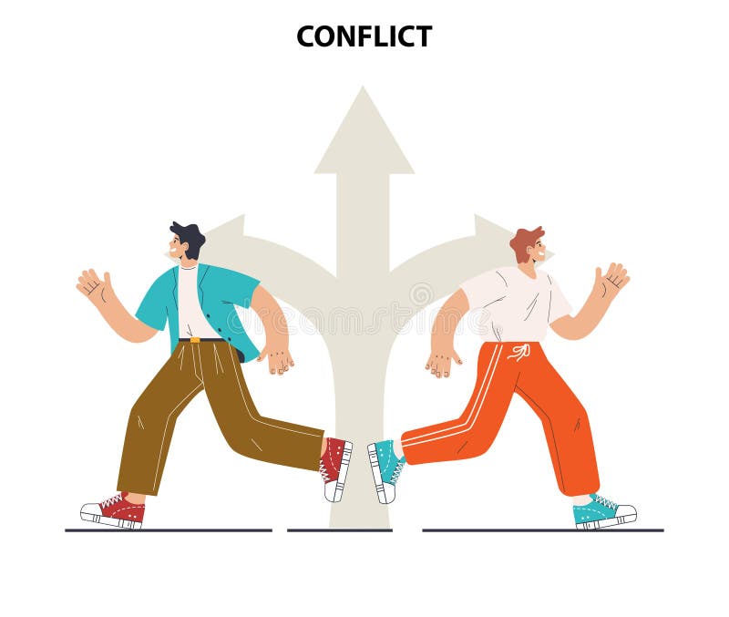 Conflict Concept. Controversy or Disagreement between People Stock ...