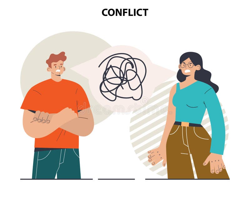 Conflict Concept. Controversy or Disagreement between People Stock ...