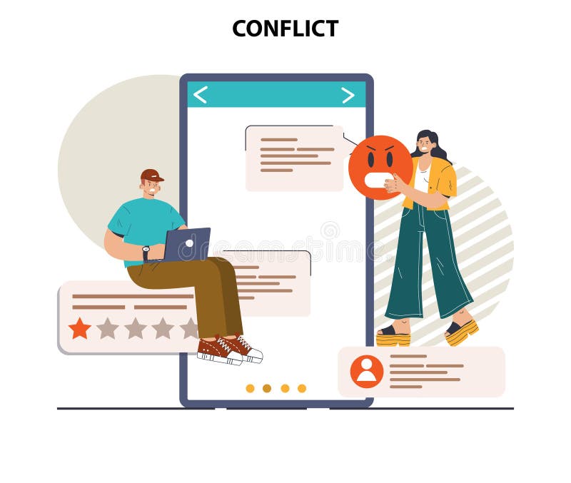 Conflict Concept. Controversy or Disagreement between People in Social ...