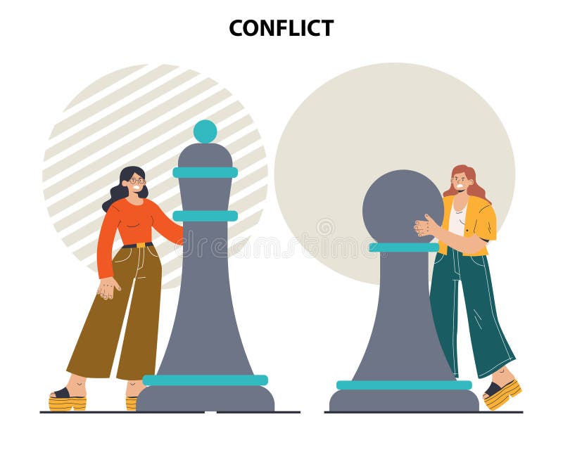 Conflict Concept. Controversy or Disagreement between People Stock ...