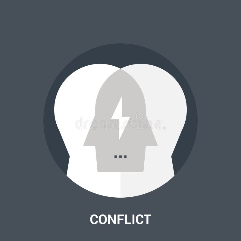 Conflict Flat Icon Design Concept Stock Vector - Illustration of ...