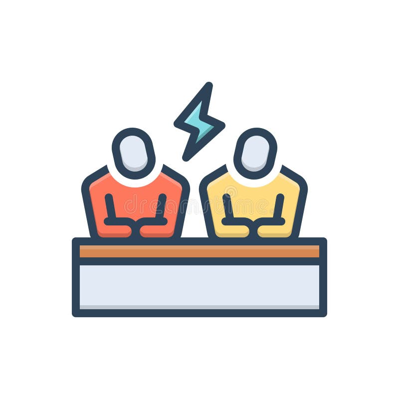 Color Illustration Icon for Conflict, Collision and Quarrel Stock ...