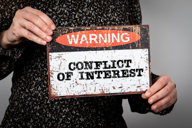 Conflict of Interest Concept. Warning Sign with Text Stock Photo ...
