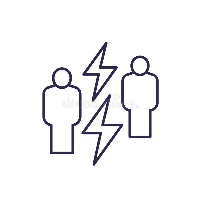 Negative Social Interaction Line Icon Stock Vector - Illustration of ...