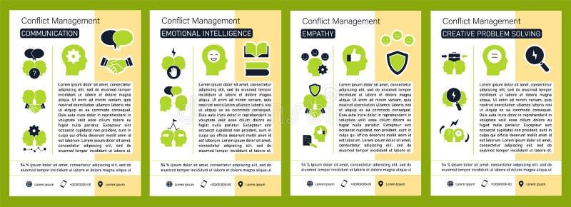Conflict Management Brochure Stock Vector - Illustration of level ...