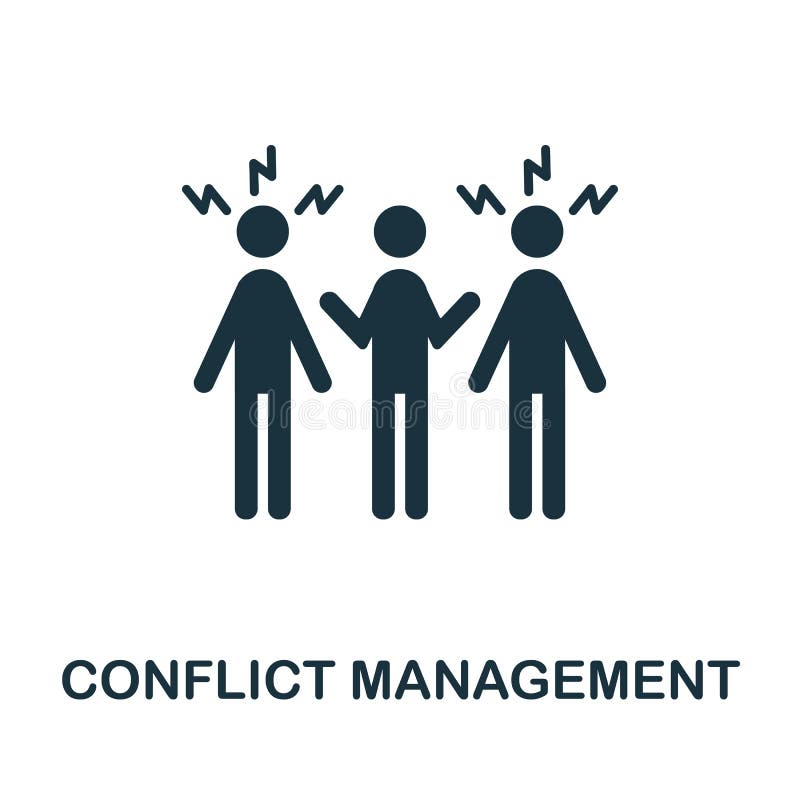 Conflict Management Icon. Monochrome Simple Element from Soft Skill ...
