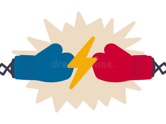Conflicted Boxing Fighting. Conflict Management. Stock Vector ...