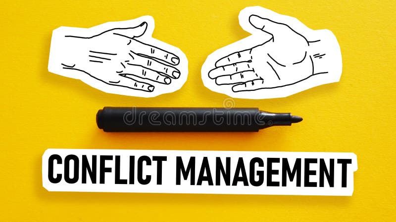Conflict Resolution is Shown Using the Text Stock Photo - Image of ...