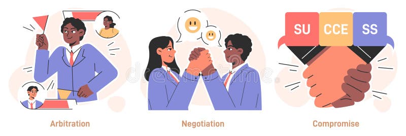 Conflict Management Set. Character with Conflict Resolution Skill Stock ...