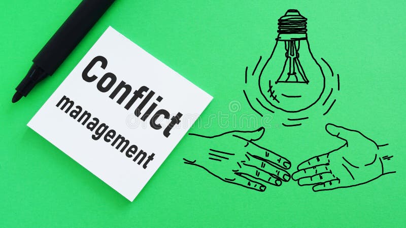 Conflict Management is Shown Using the Text Stock Image - Image of ...