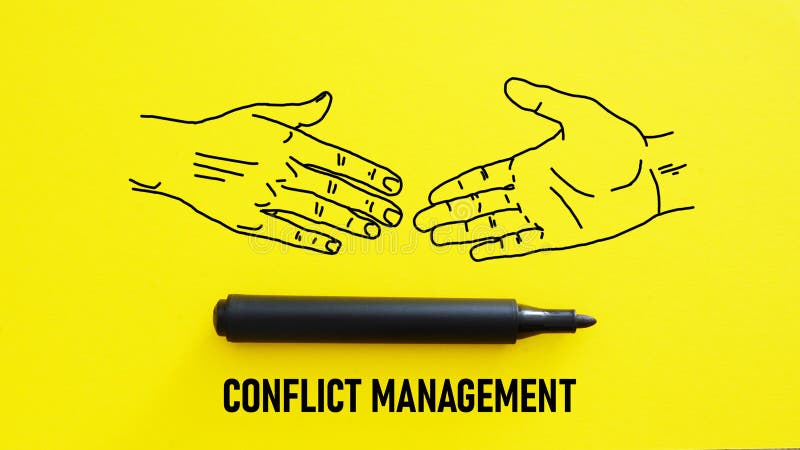 Conflict Management is Shown Using the Text and Picture of Handshake ...