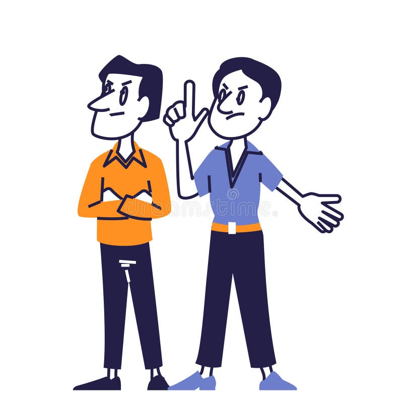Conflict and Misunderstanding between Two Colleagues Stock Illustration ...