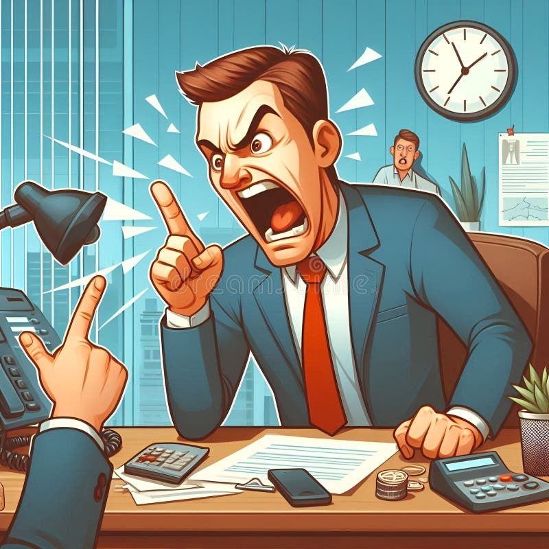Conflict Office Angry Toxic Anger Colleague Boss Teamwork Negative ...