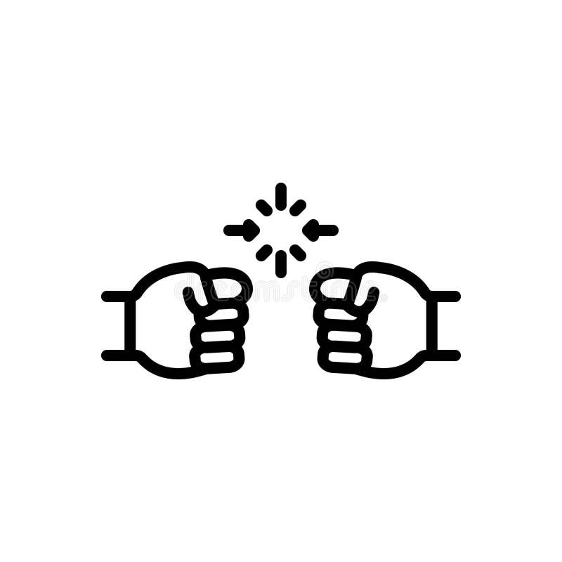Black Line Icon for Conflict Resolution, Conflict and Boxing Stock ...