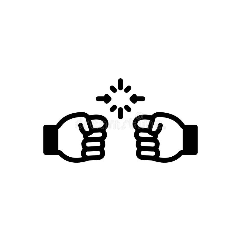 Black Solid Icon for Conflict Resolution, Conflict and Boxing Stock ...