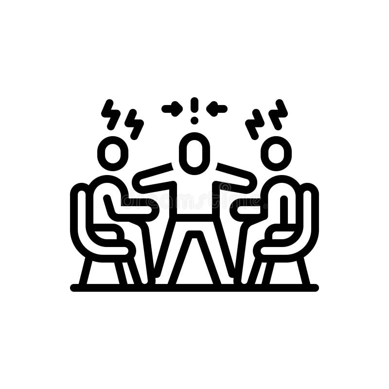 Black Line Icon for Conflict Resolution, Conflict and Argument Stock ...