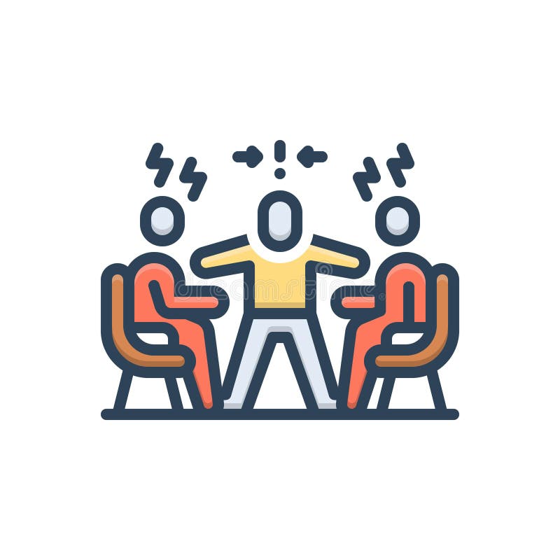 Color Illustration Icon for Conflict Resolution, Conflict and Argue ...