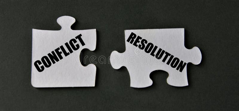 CONFLICT, RESOLUTION - Words on Mosaic Details on a Dark Background ...