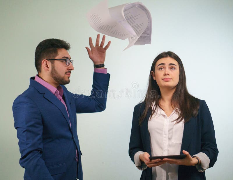 Boss is Going To Throw the Papers in a Girl Office Worker, Which ...