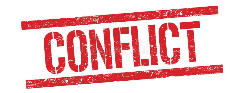 CONFLICT Text on Red Vintage Lines Stamp Stock Illustration ...