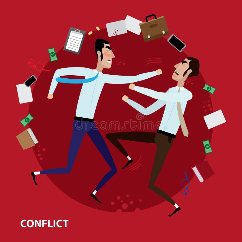 Furious Businessmen on Mobile Screens Fighting Stock Vector - Illustration of device, electronic ...