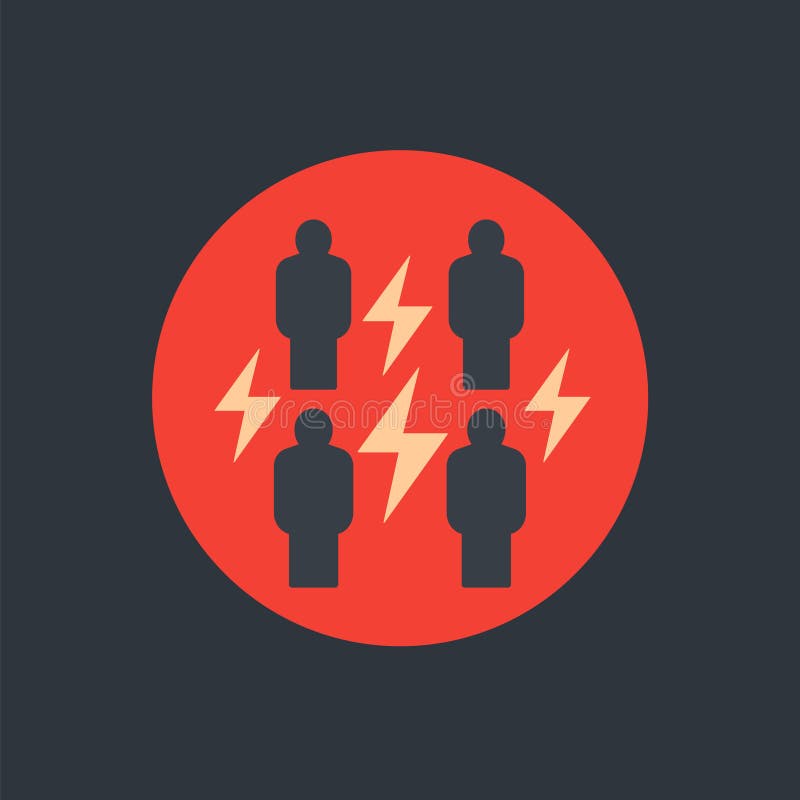 Conflict Vector Icon with People, Flat Design Stock Vector ...