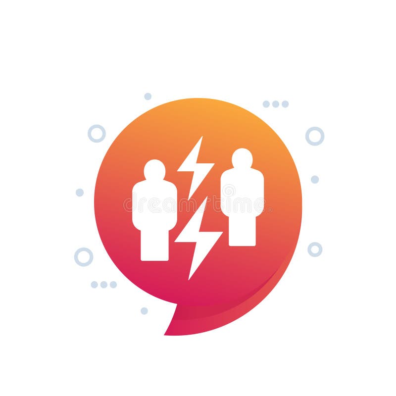 Conflict Vector Icon with Two People Stock Vector - Illustration of ...