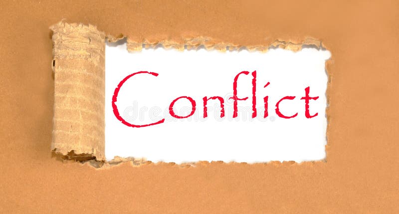 Conflict Word Under Torn Brown Paper. Domestic Violence Stock Photo ...