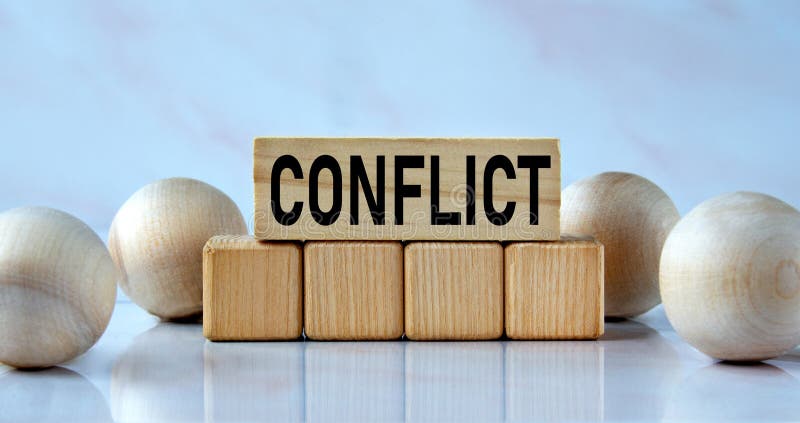 Conflict Word from Wooden Blocks Stock Image - Image of quote ...