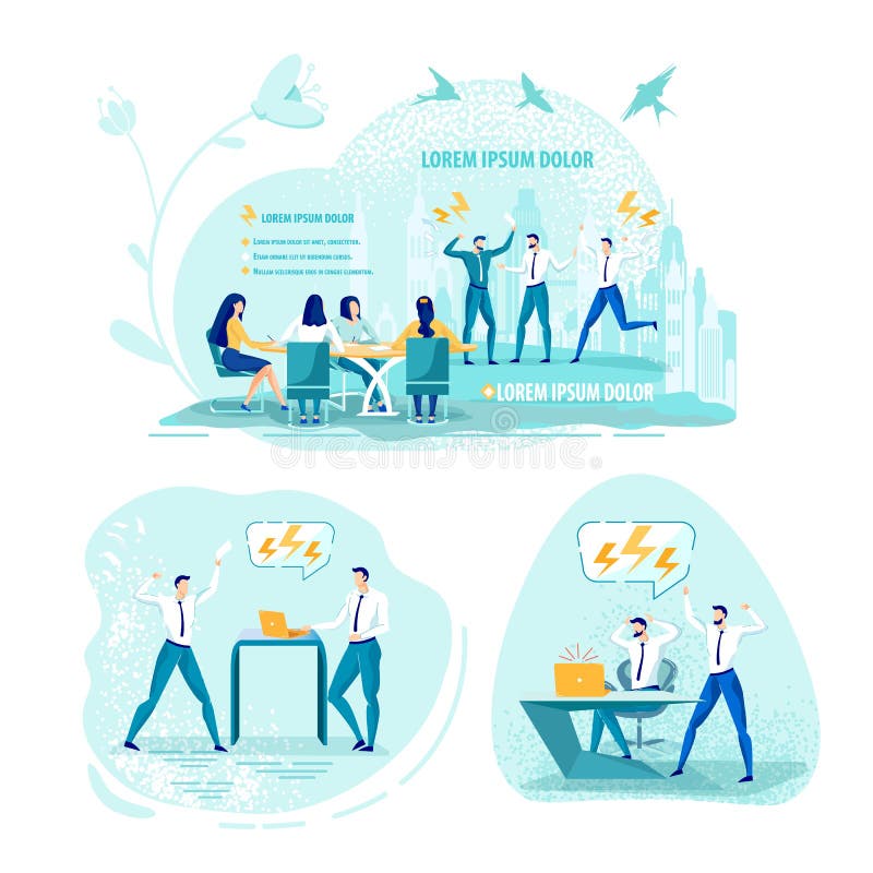 Conflict at Workplace Resolution Skills Training Stock Vector ...