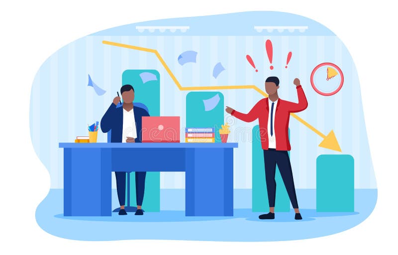 Conflict at workplace stock vector. Illustration of conflict - 68304838