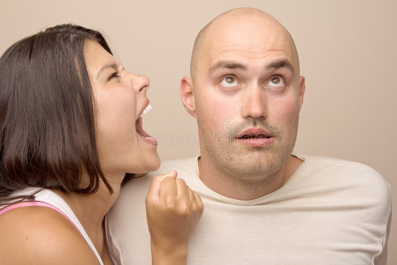 Conflict, young couple. stock photo. Image of insults - 45491102